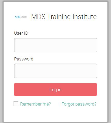 Log In - MDS Training Institute